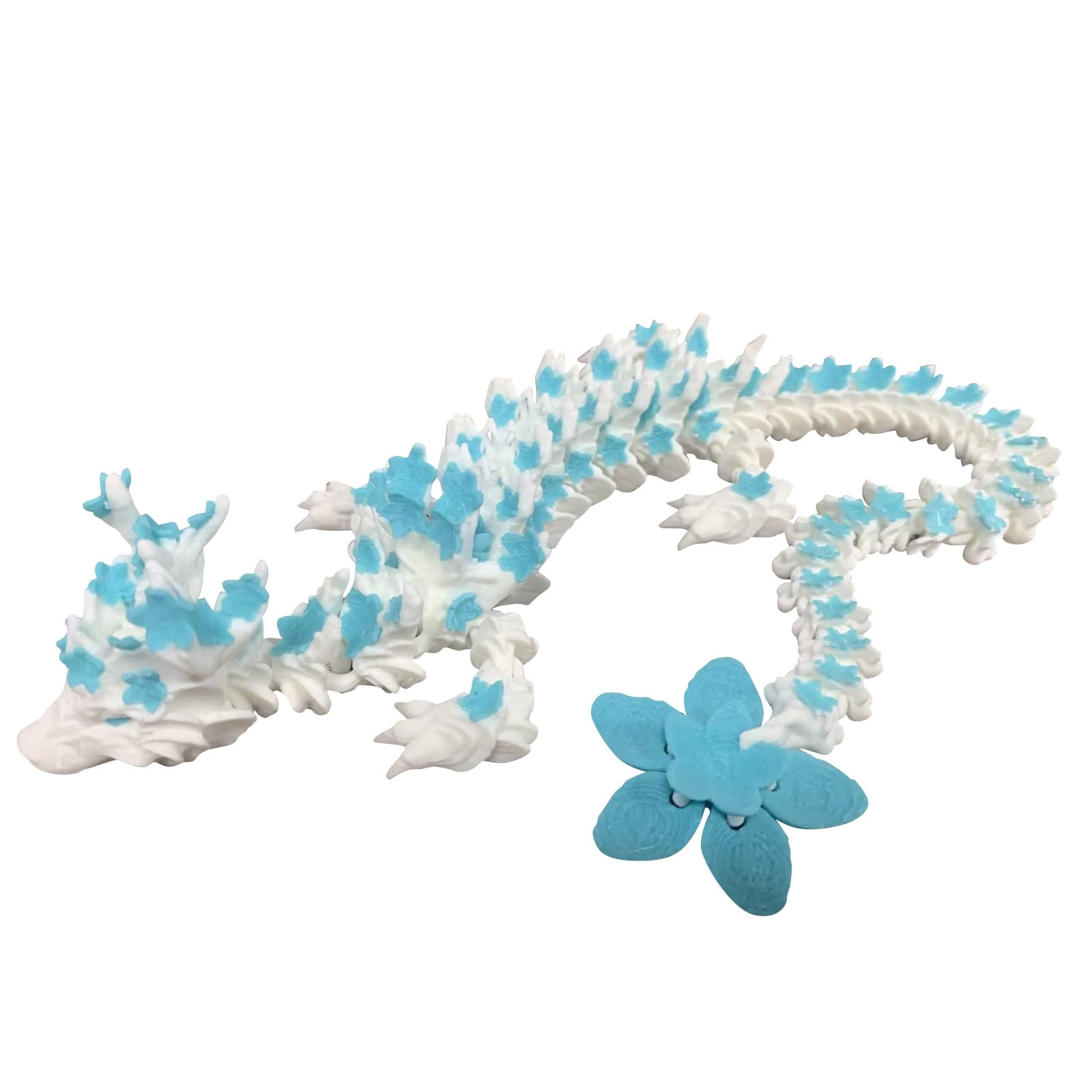 3D Printed Dragon, 12""Blue & White Cherry Blossom Dragon , Fidget ...