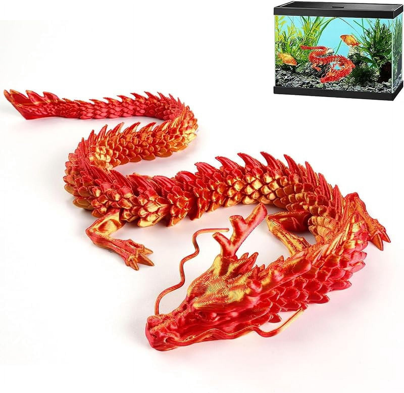 3D Printed Dragon - 18 inch Articulated Dragon Crystal Dragon Fidget ...