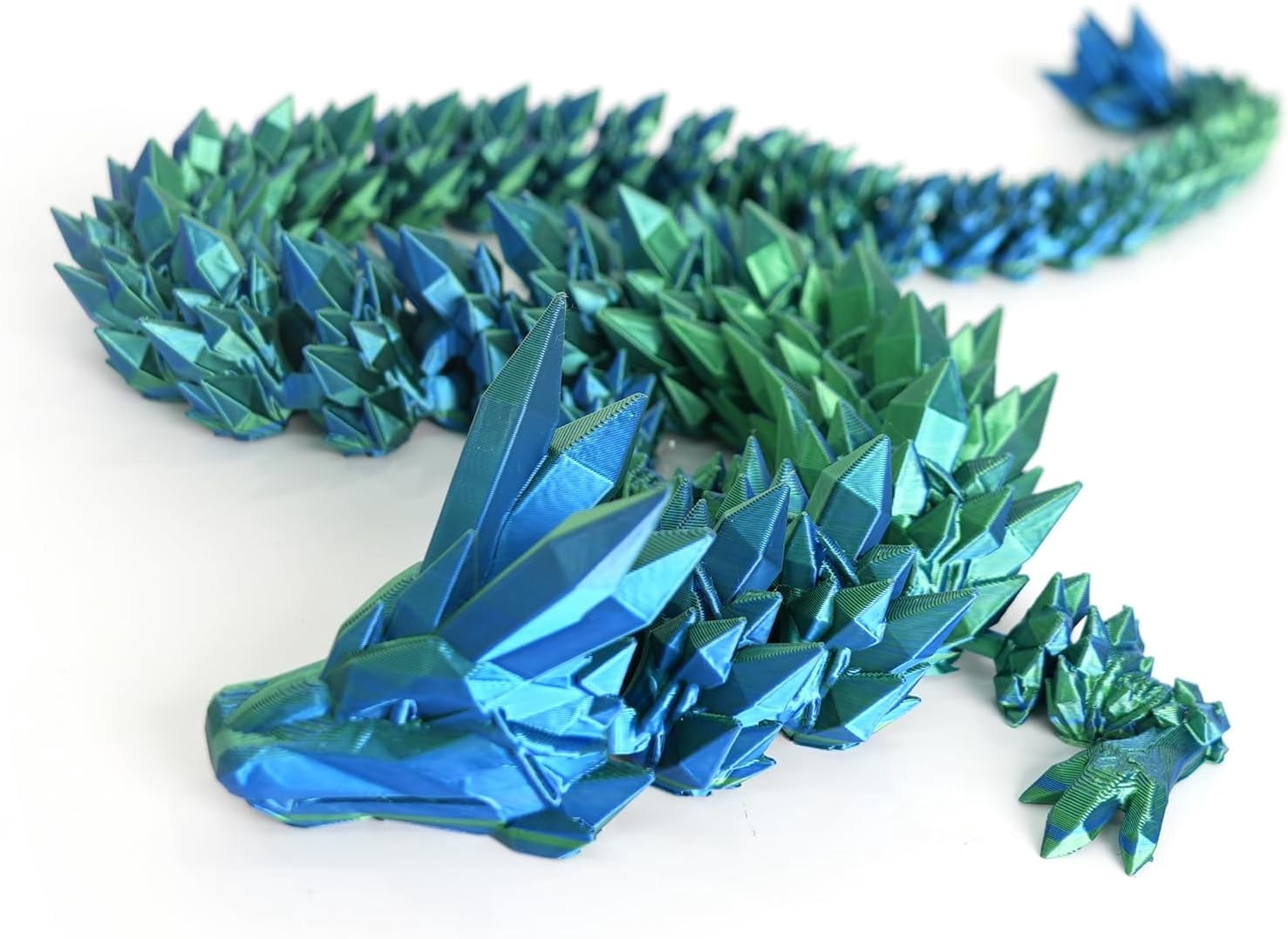 3D Printed Dragon - 24 inch Large Pearly Sheen Articulated Dragon ...