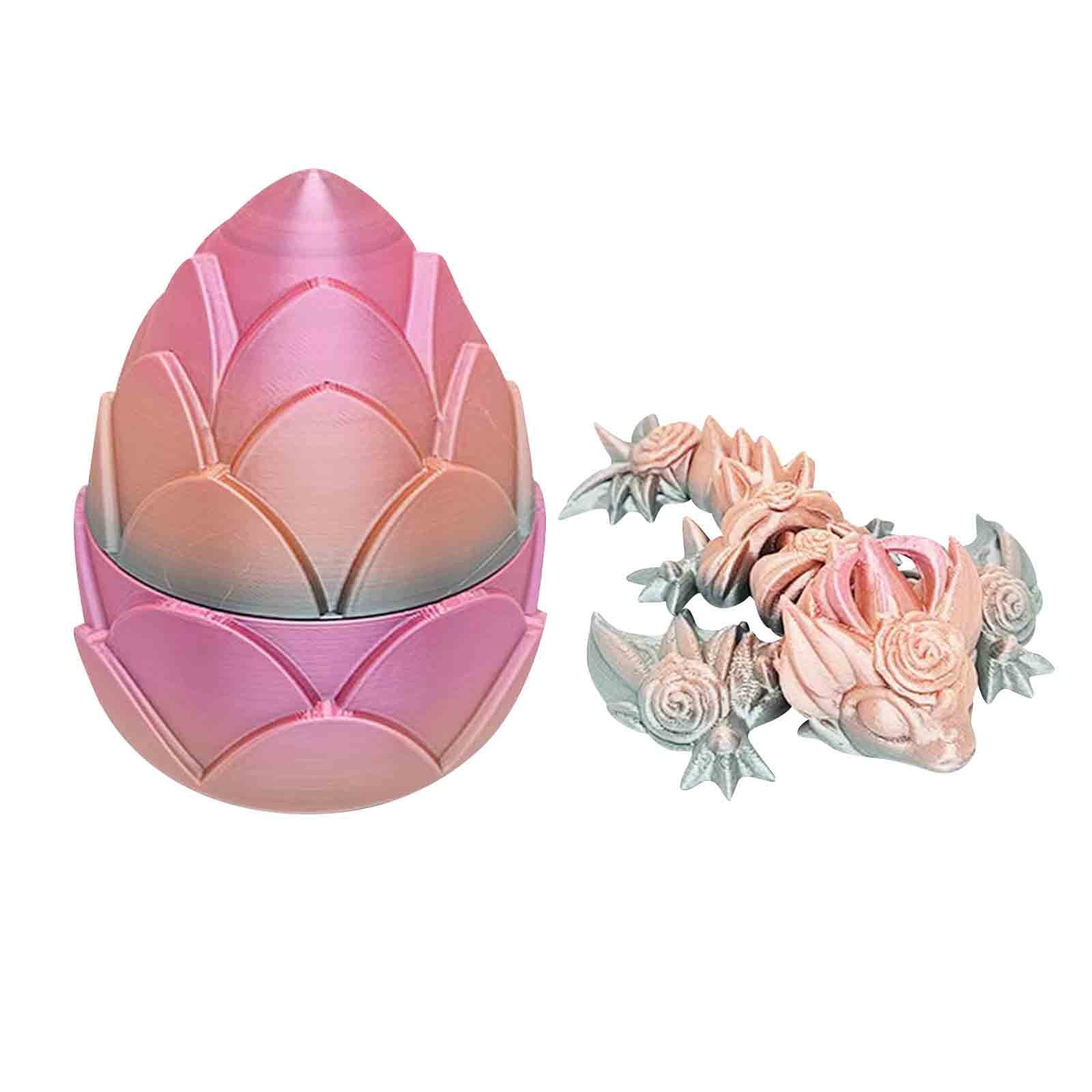 3D Printed Dragon, 3D Printed Dragon in an Egg Rose Series, Home Office ...