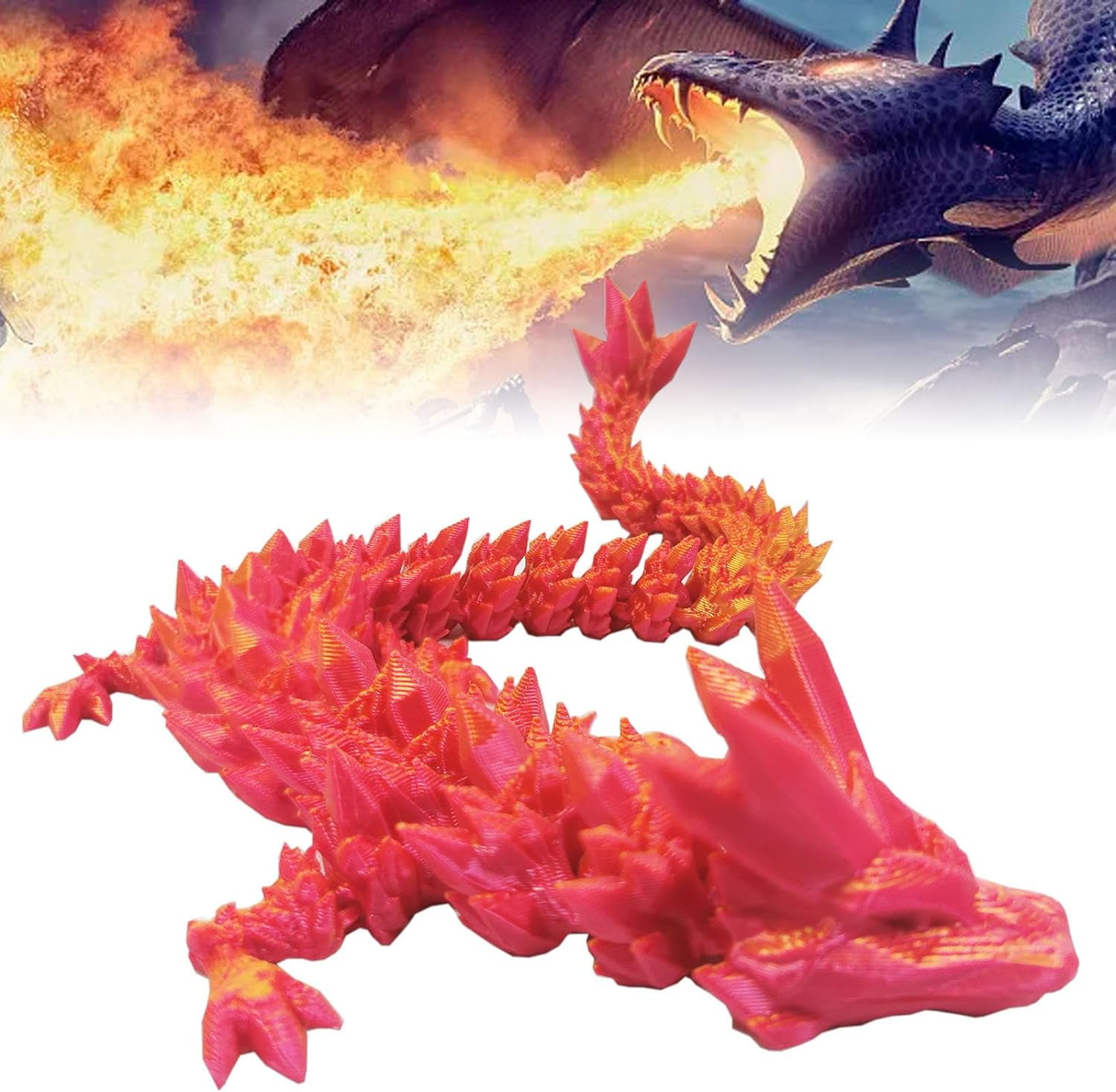 3D Printed Dragon Action Figures with Moving Joints, 3D Printed Crystal ...