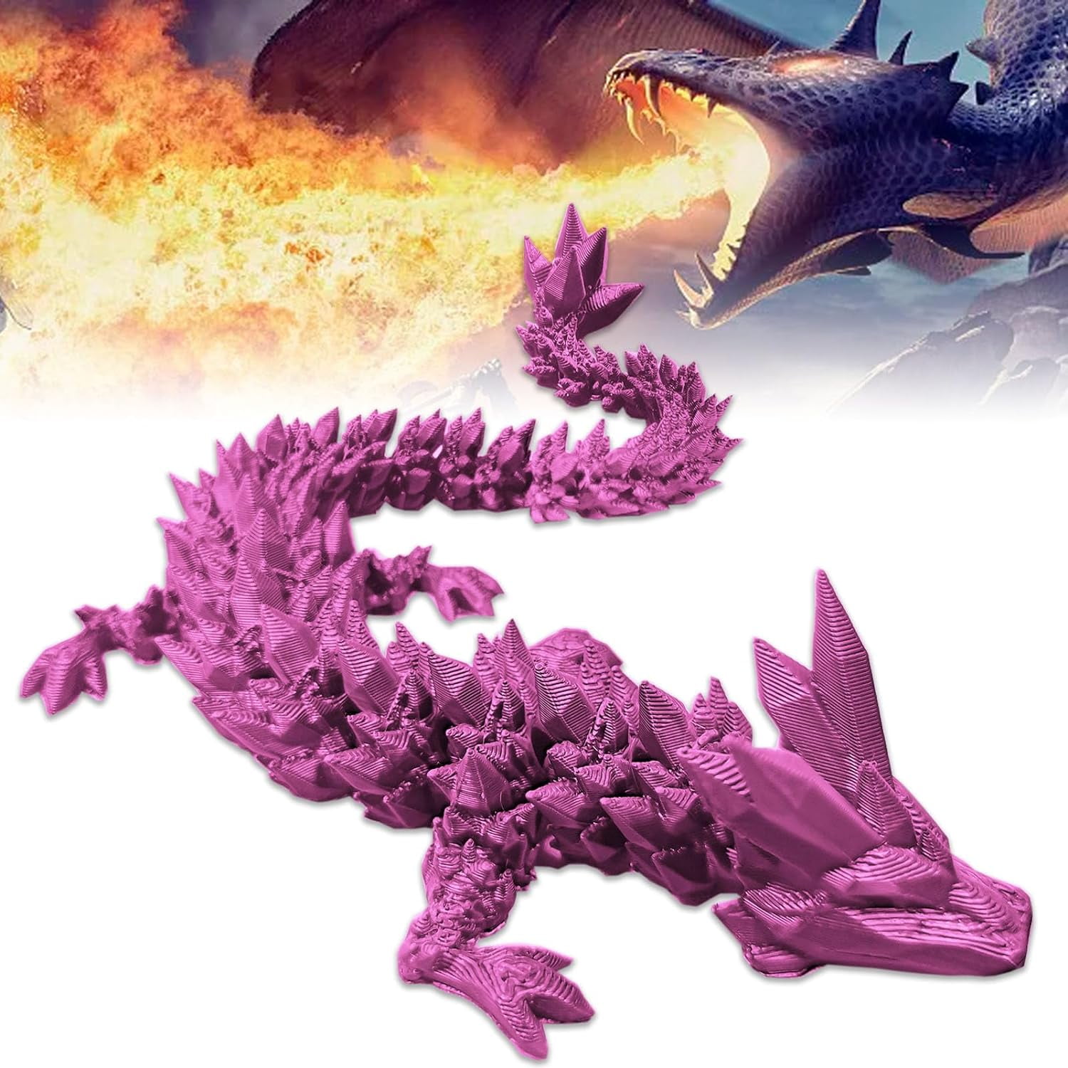 3D Printed Dragon Action Figures with Moving Joints, 3D Printed Crystal ...