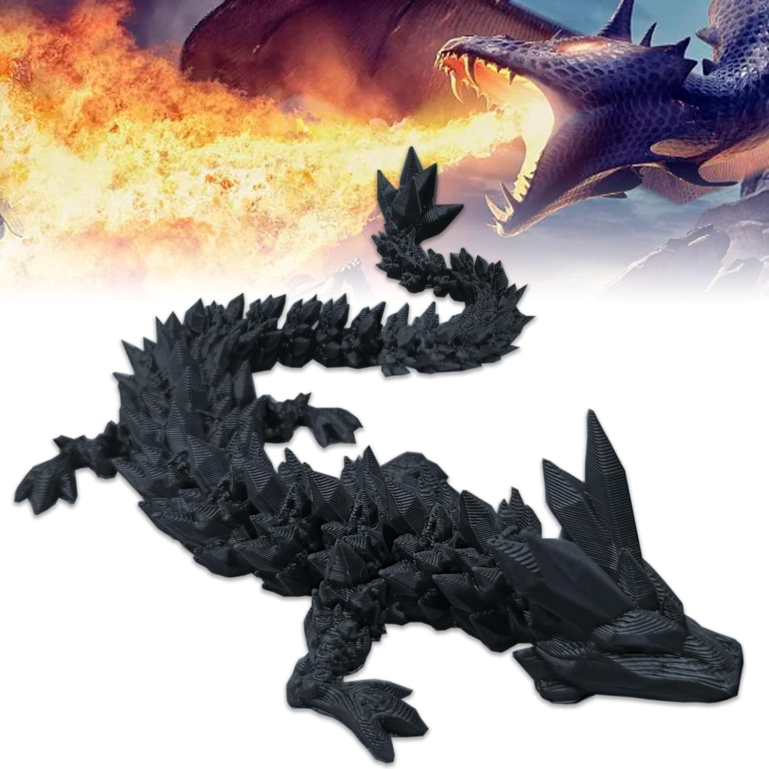 3D Printed Dragon Action Figures with Moving Joints, 3D Printed Crystal ...
