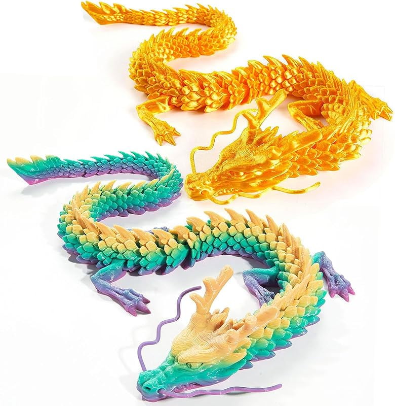 3D Printed Dragon - Articulated and Posable Toy for Car Decoration ...