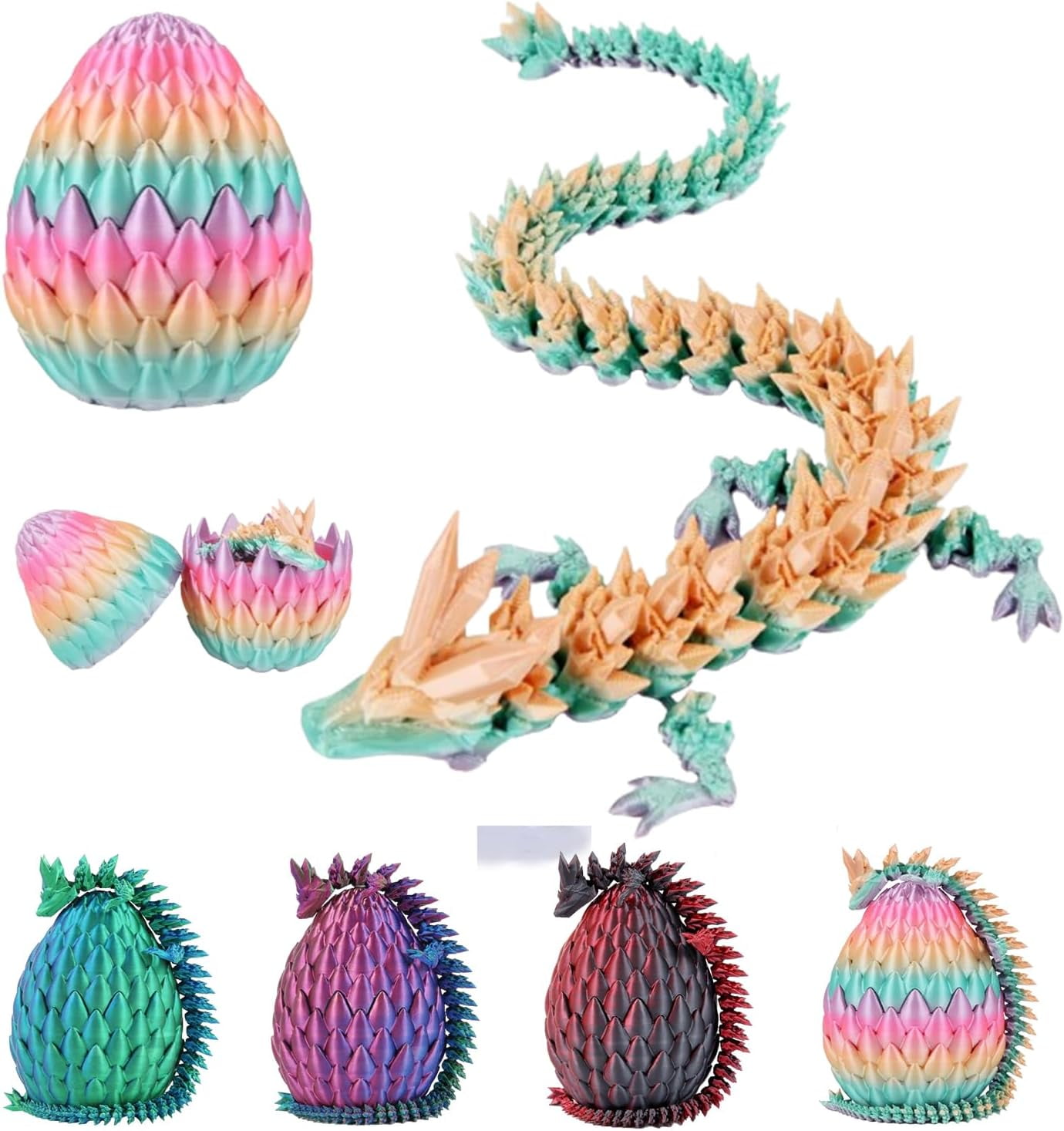 3D Printed Dragon,Dragon Eggs with Dragon Inside,Crystal Dragon,3D ...