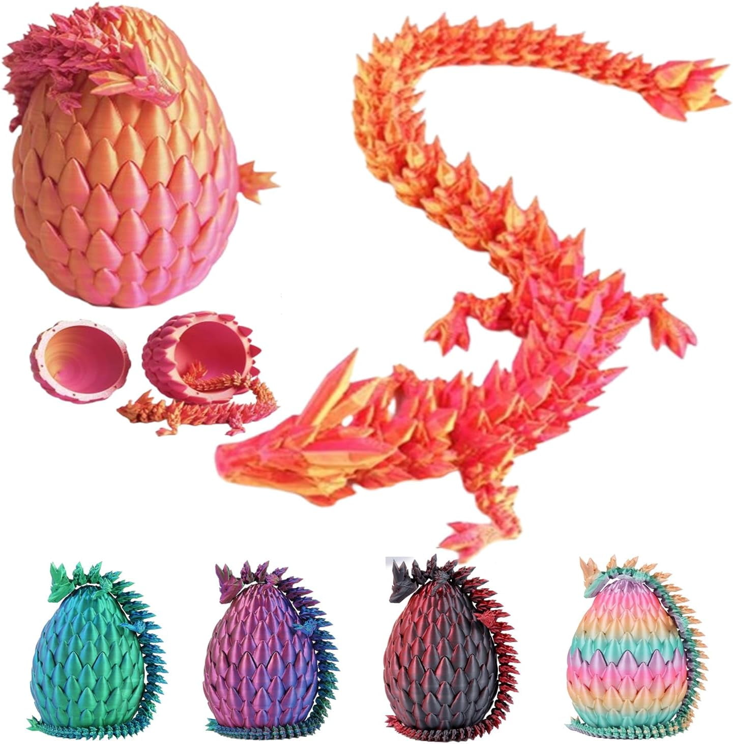3D Printed Dragon,Dragon Eggs with Dragon Inside,Crystal Dragon,3D ...