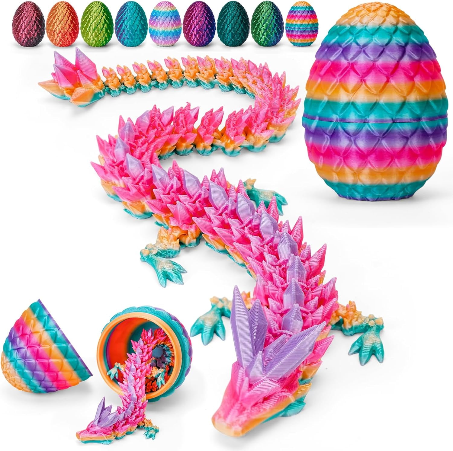 3D Printed Dragon Easter Eggs, Cool 3D Printer Articulated Crystal ...