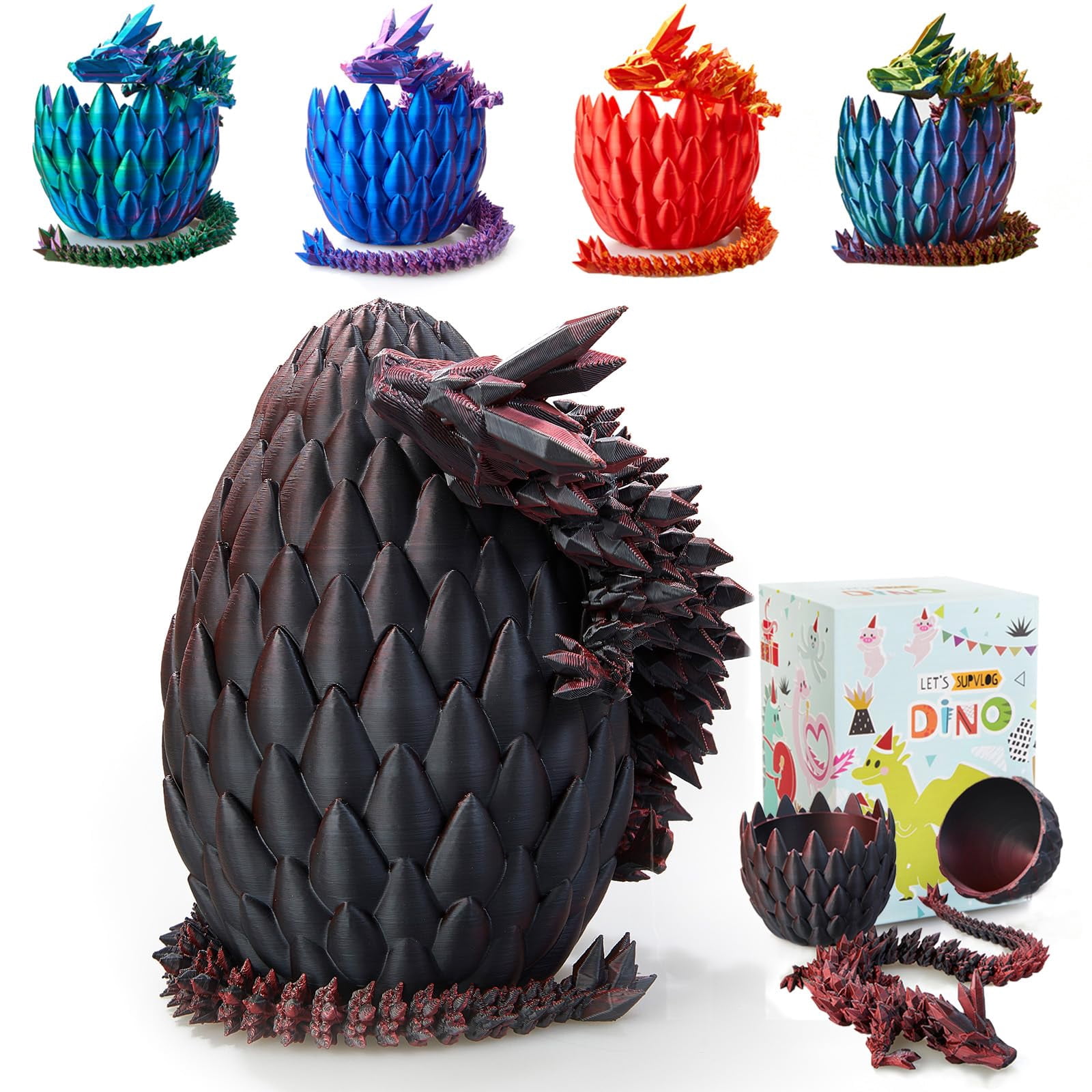 3D Printed Dragon Egg, 15Inch Crystal Dragon in Dragon Egg,Surprise Egg ...