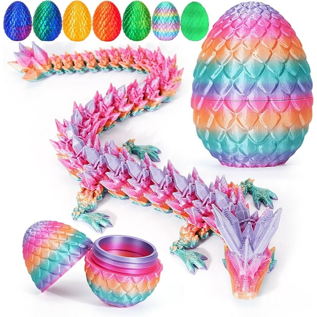 3D Printed Dragon Egg, 3D Printer Full Articulated Crystal Animal ...