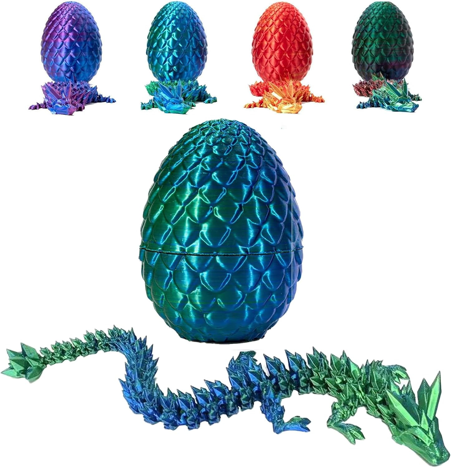 3D Printed Dragon Egg, 3D Printed Articulated Dragon with Dragon Inside ...