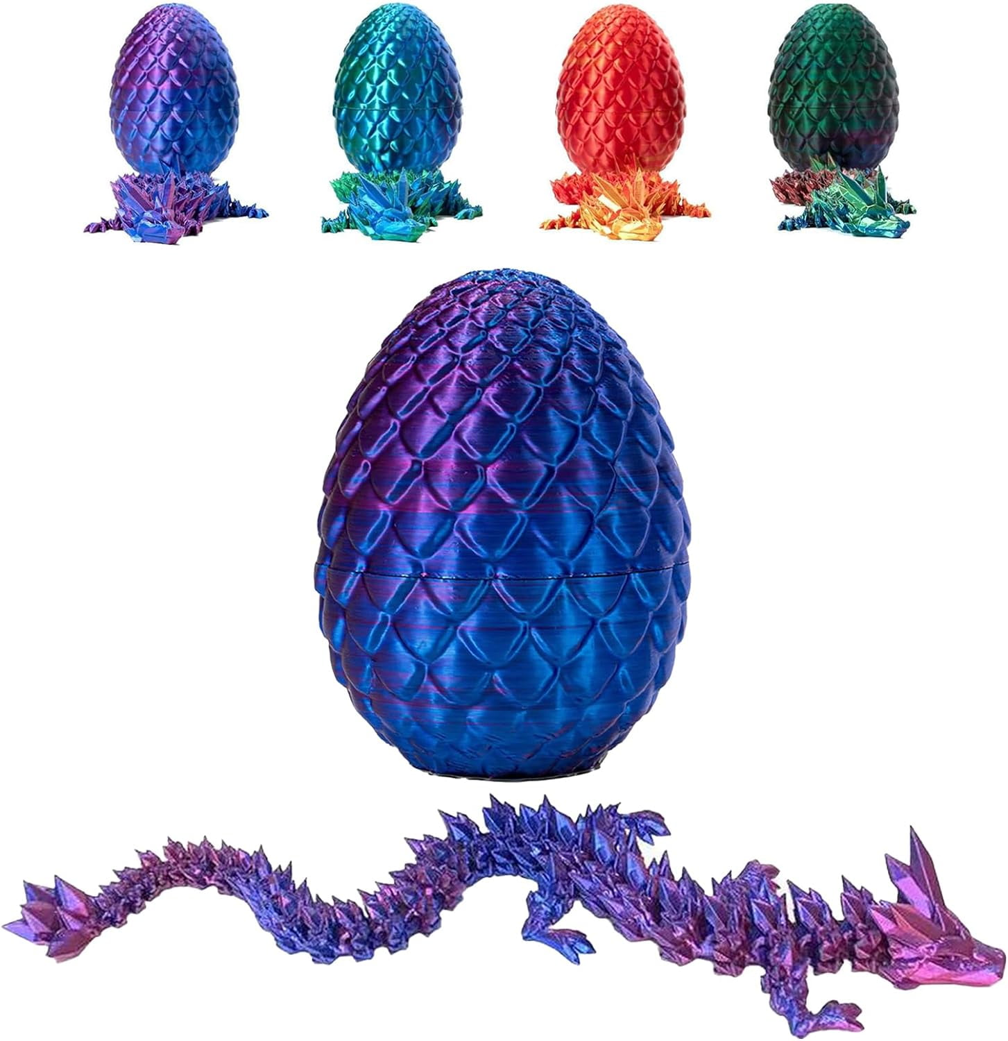3D Printed Dragon Egg, 3D Printed Articulated Dragon with Dragon Inside ...