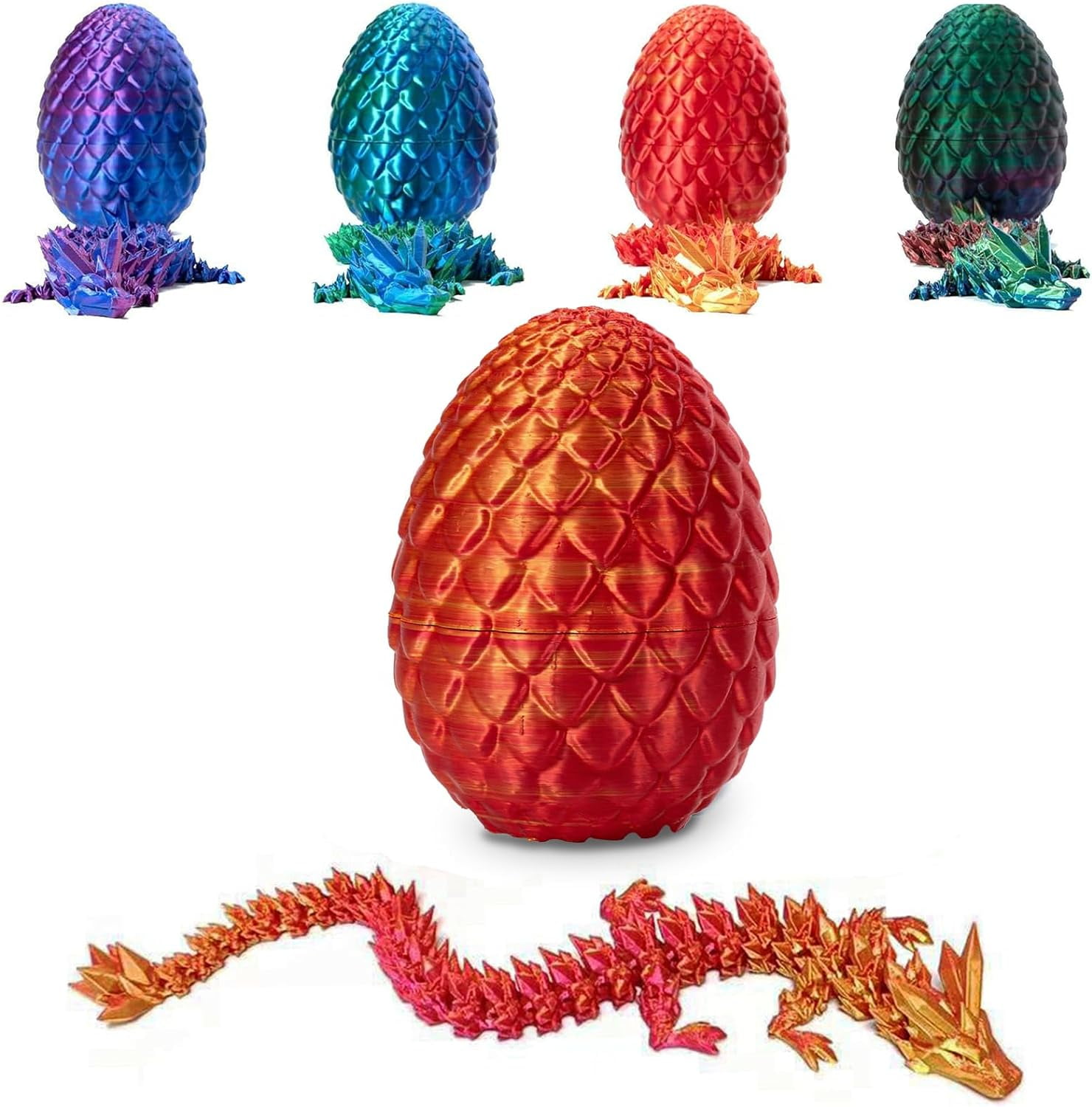 3D Printed Dragon Egg, 3D Printed Articulated Dragon with Dragon Inside ...