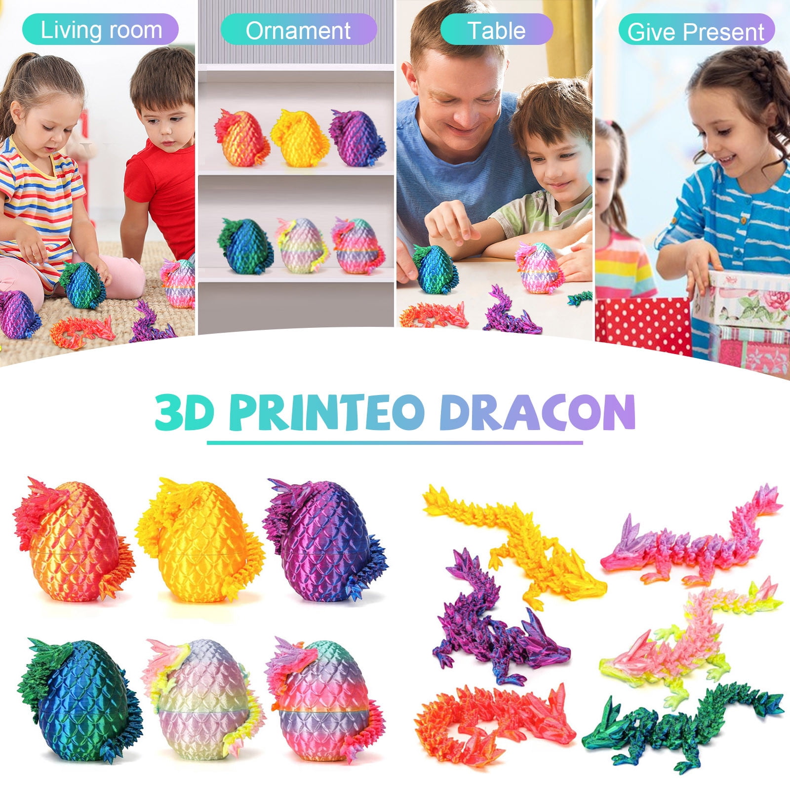 3D Printed Dragon Egg Clearance! 10 Inch Set Of 6 3D Printed Easter ...