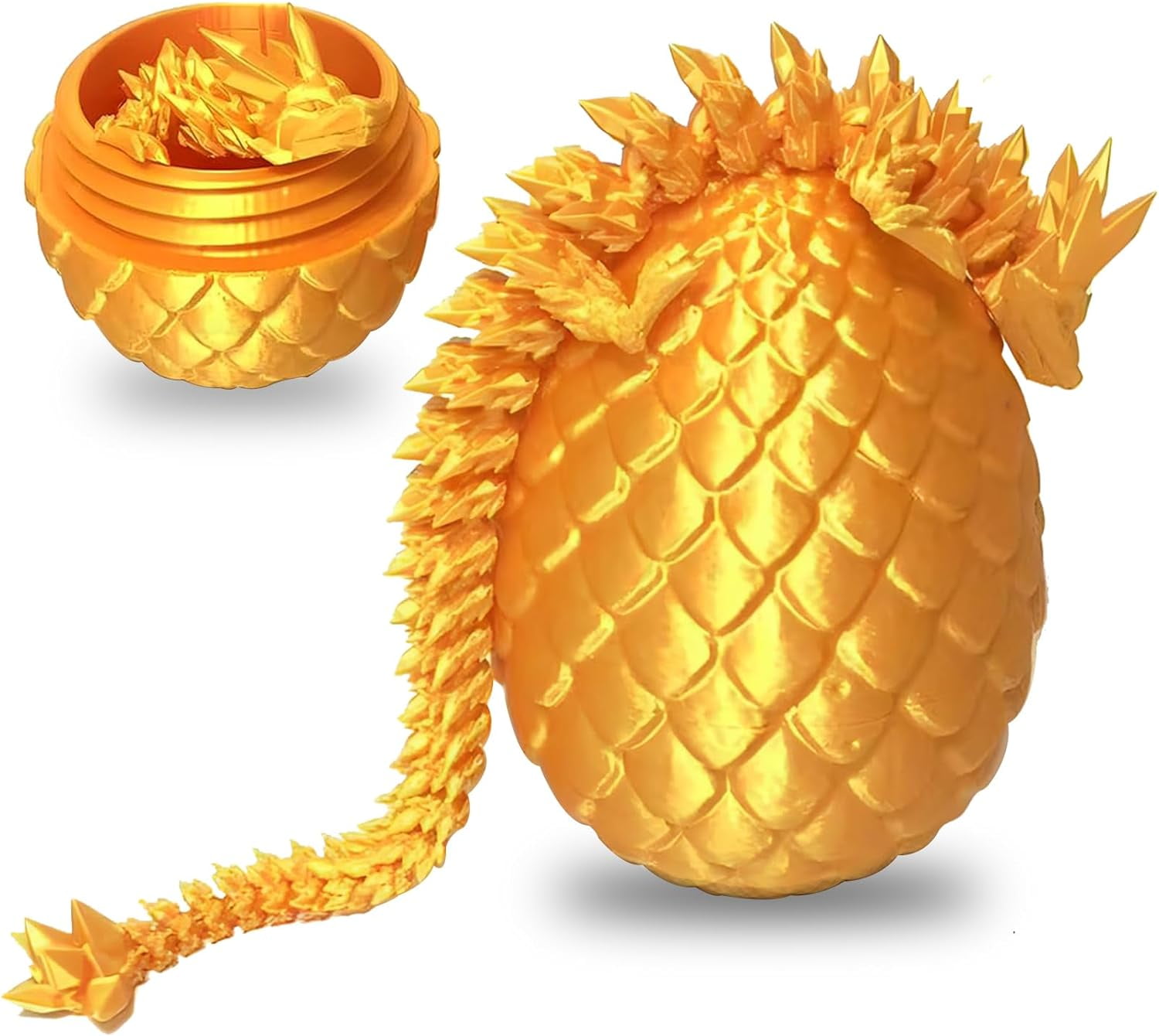 3D Printed Dragon Egg Crystal Dragon Fidget Toy Full Articulated Dragon ...