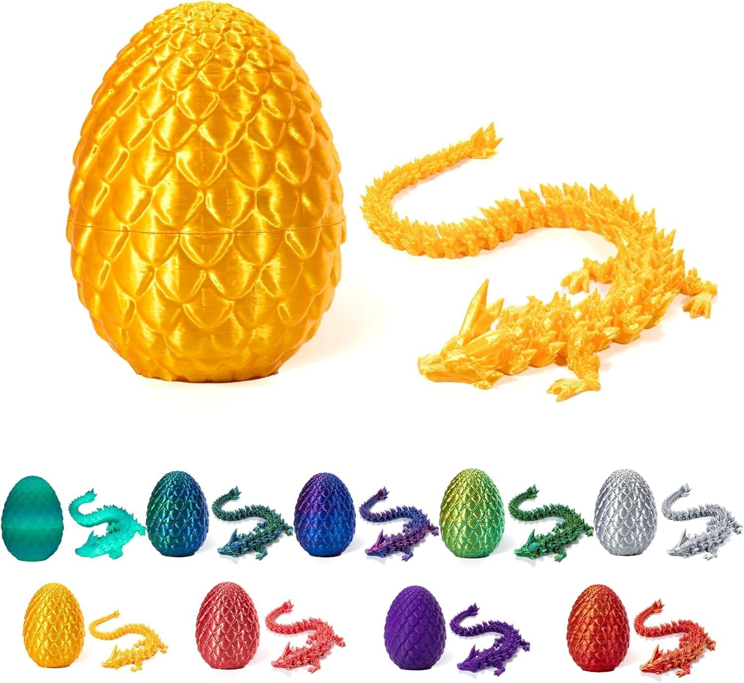 3d Printed Dragon In Eggfull Articulated Dragon Crystal Dragon With Dragon Eggflexible Joints