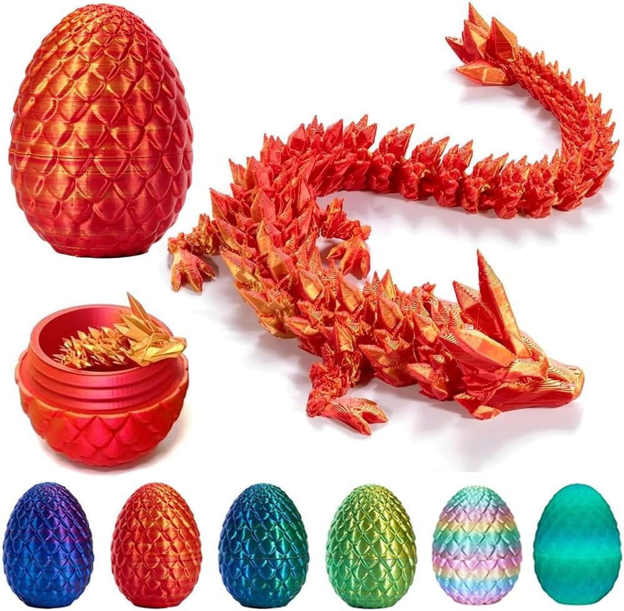 3D Printed Dragon Egg, Mystery Crystal Dragon Egg Fidget Toys Surprise, Articulated Crystal ...