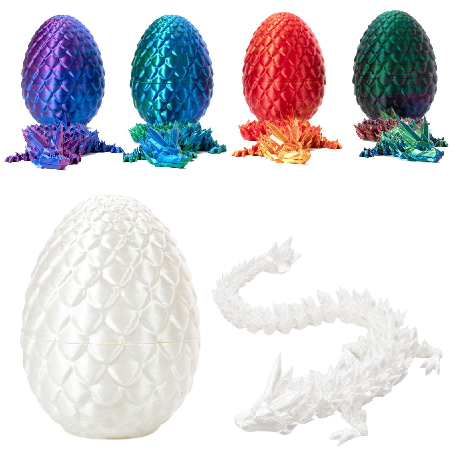 3D Printed Dragon Egg, Mystery Crystal Dragon Egg Fidget Toys Surprise ...