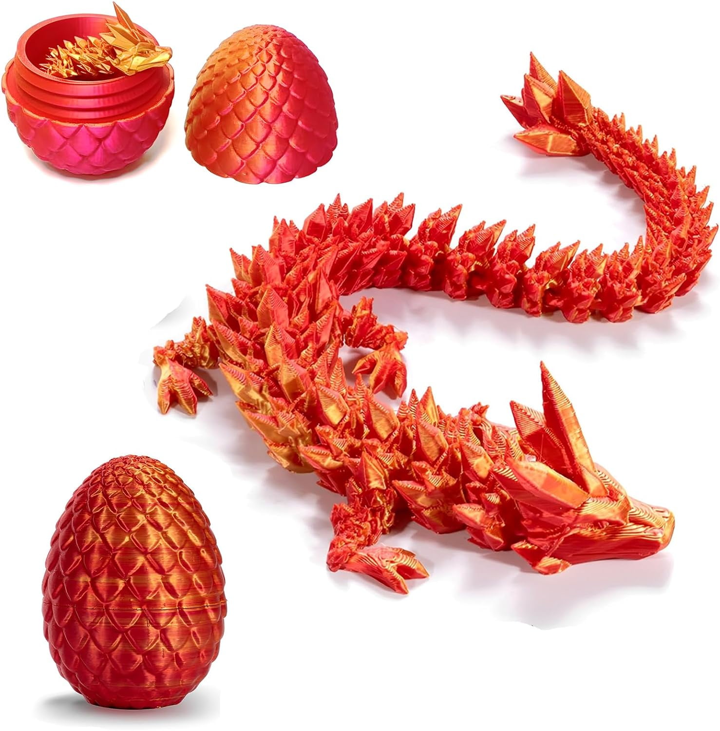 3D Printed Dragon Egg,Mystery Crystal Dragon Fidget Toys,Articulated ...