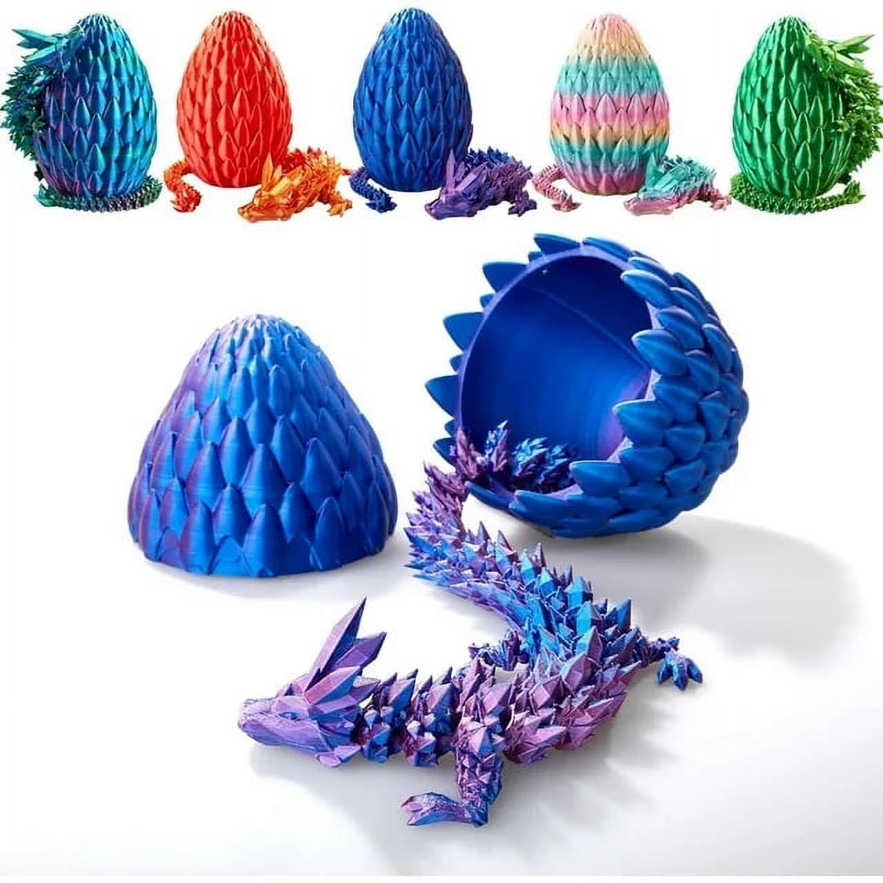 3D Printed Dragon Egg,Mystery Crystal Dragon Fidget Toys,Articulated ...