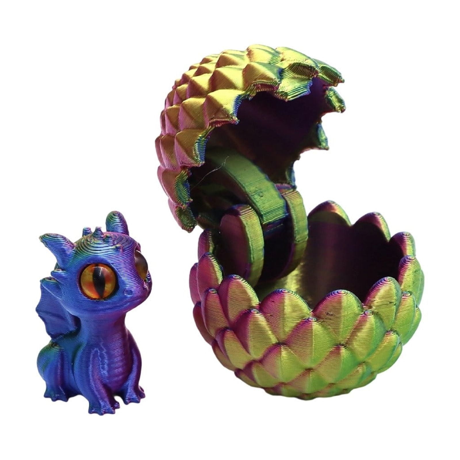 3D Printed Dragon Egg Set With Flexible Articulated Mystery Dragon And ...
