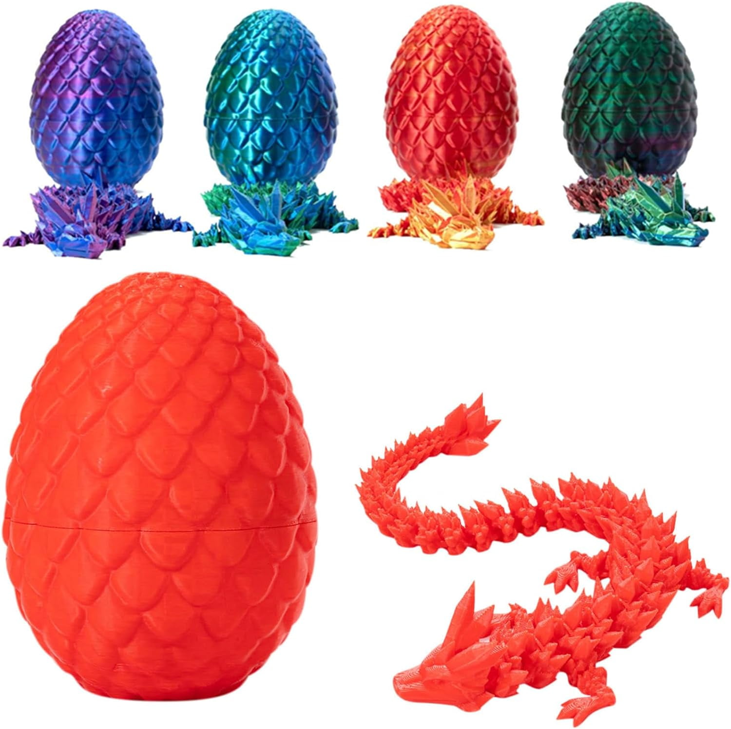 3D Printed Dragon Egg, Surprise Easter Egg, 3D Printed Articulated ...