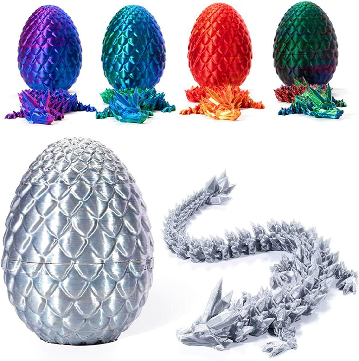 3D Printed Dragon Eggs with Dragon Fidget Toys for Adults, Inside 3D ...