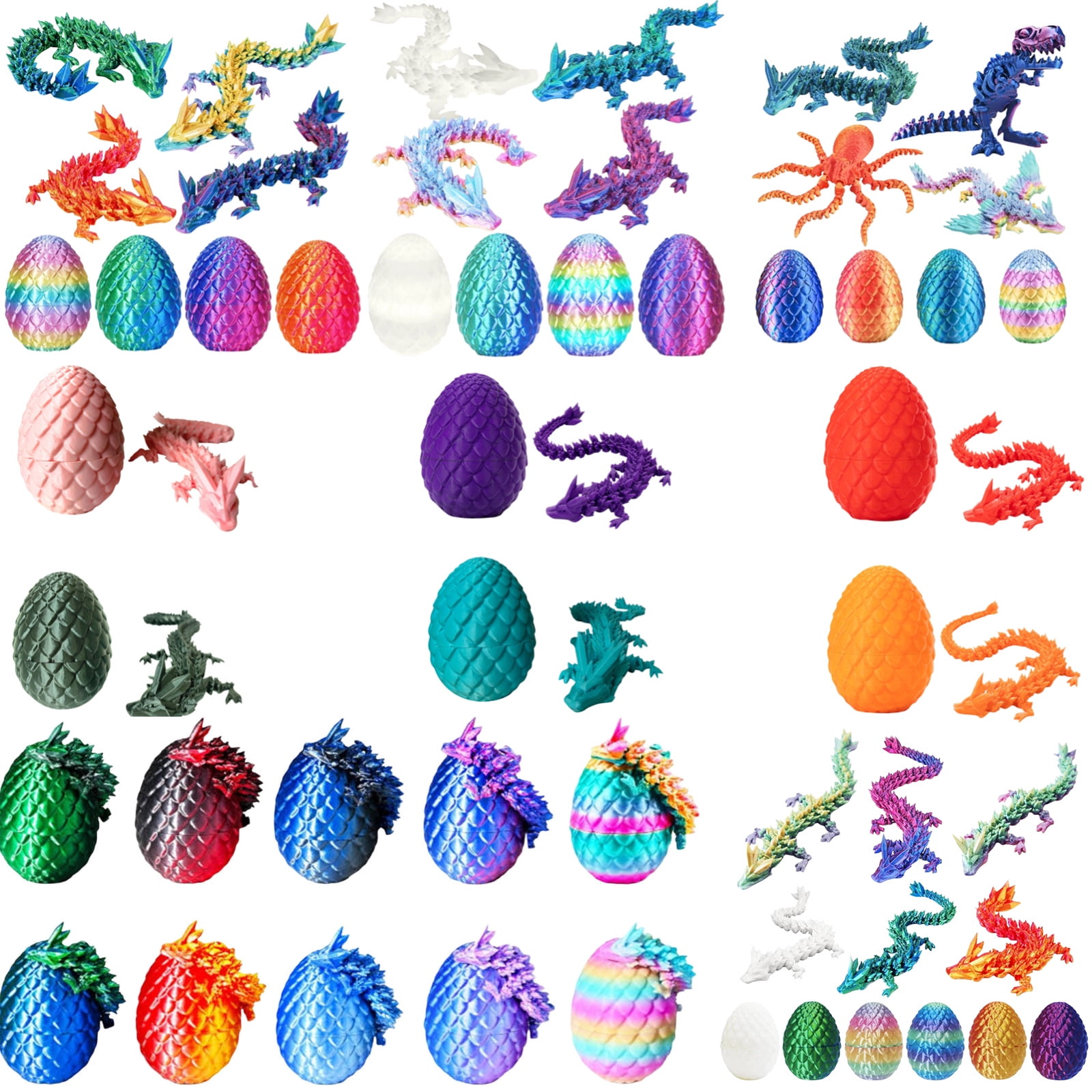 3D Printed Dragon Eggs with Dragon Inside Easter Eggs 3D Printed Dragon ...