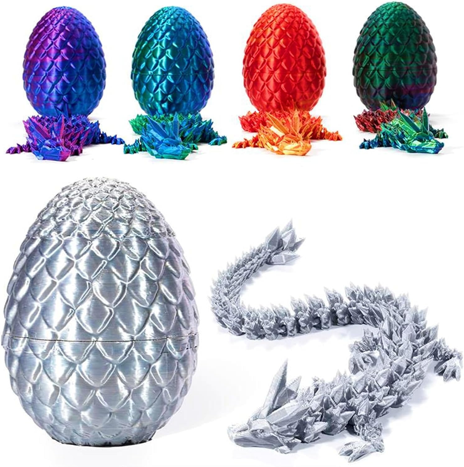 3D Printed Dragon Eggs with Dragon Fidget Toys for Adults, Inside 3D ...
