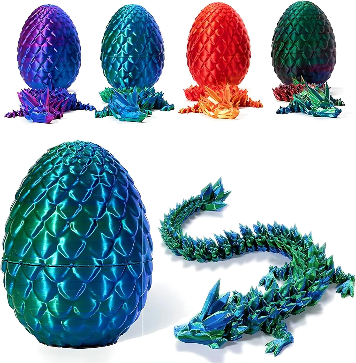 3D Printed Dragon Eggs with Dragon Fidget Toys for Adults, Inside 3D ...