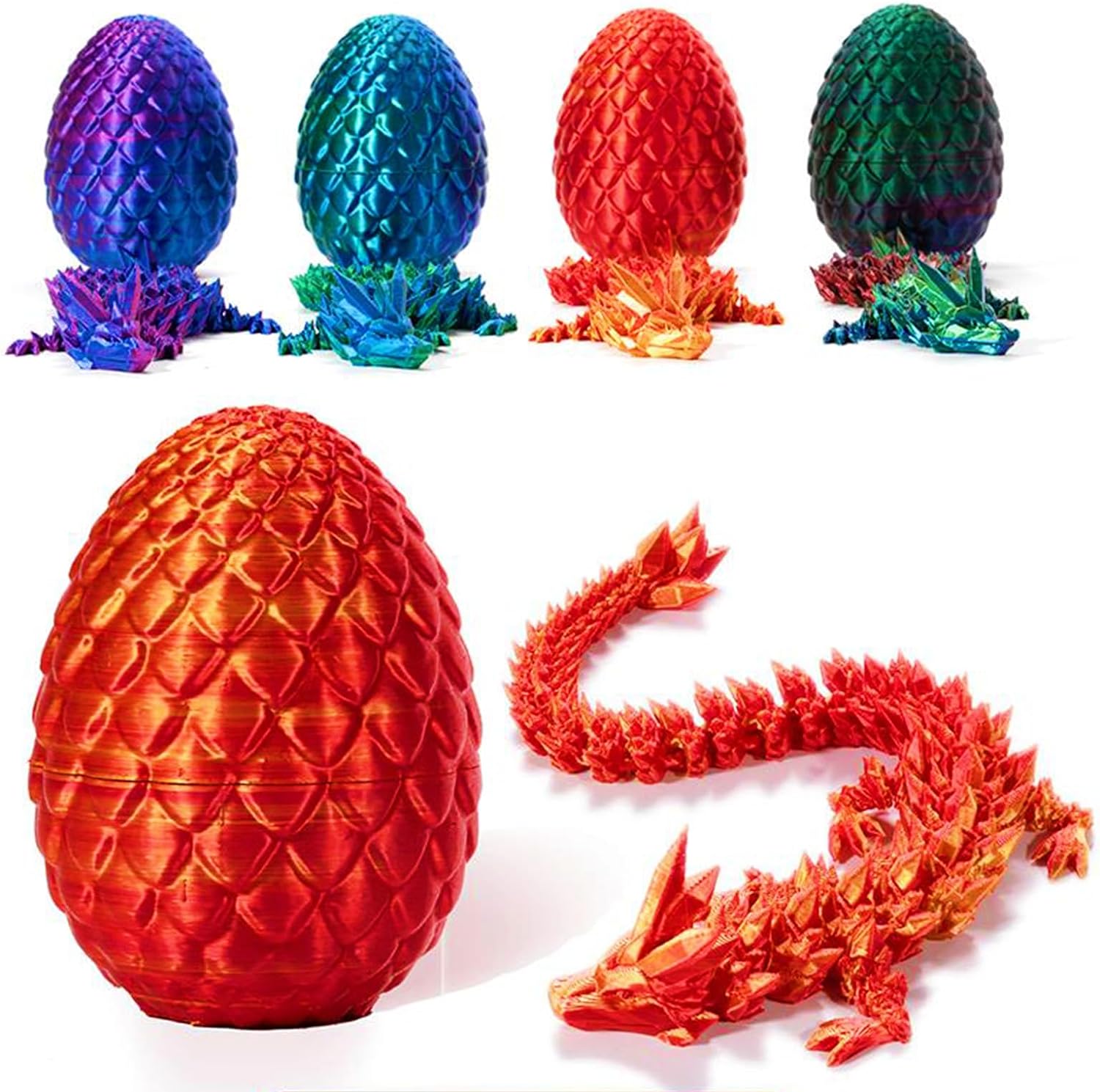 3D Printed Dragon Eggs with Dragon Fidget Toys for Adults, Inside 3D ...