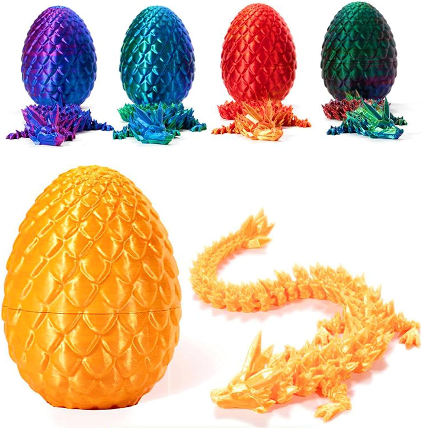 3D Printed Dragon Eggs with Dragon Fidget Toys for Adults, Inside 3D ...