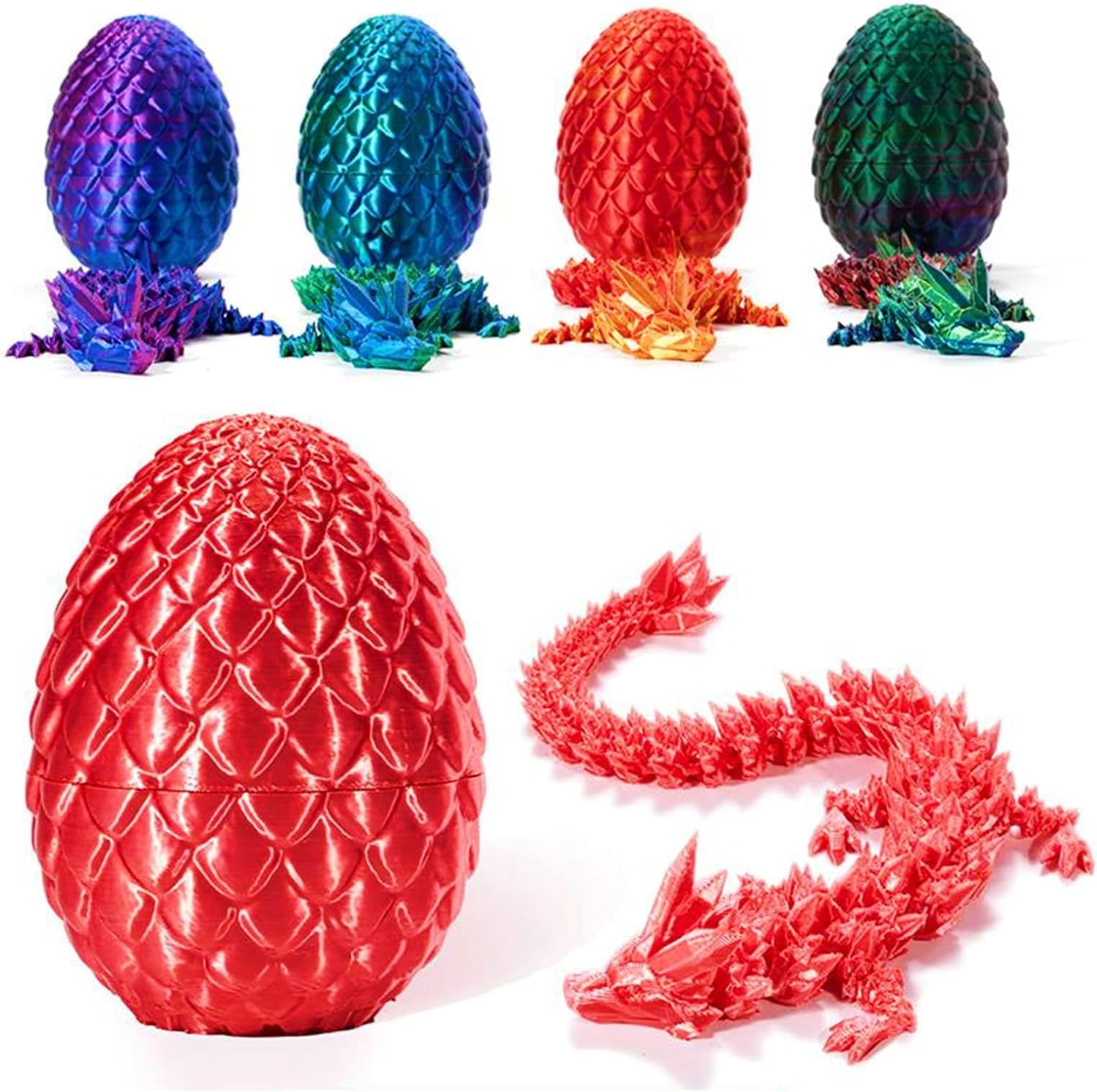 3D Printed Dragon Eggs with Dragon Fidget Toys Kids & Adults, Inside 3D ...