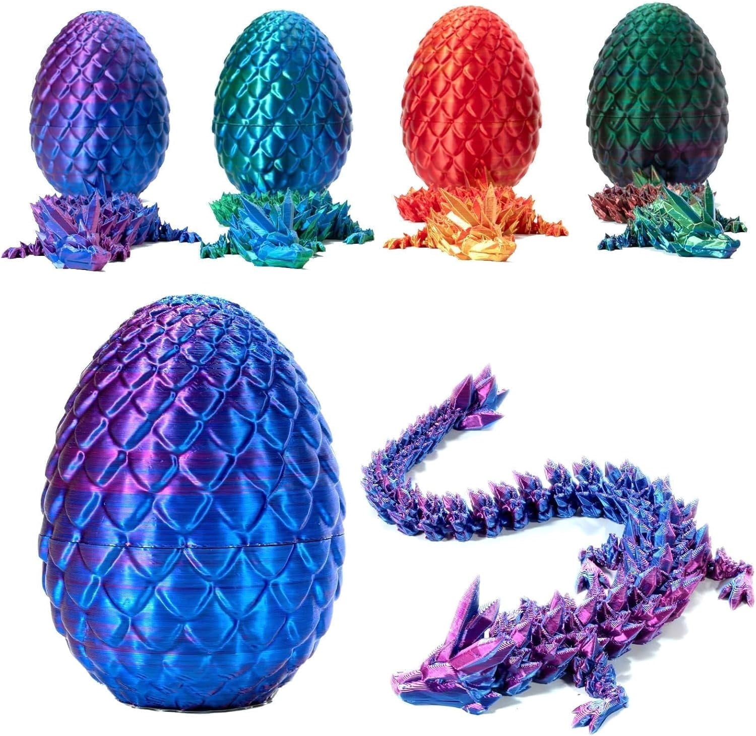3D Printed Dragon Eggs Set with Detachable Mysterious Dragon Scale Egg ...
