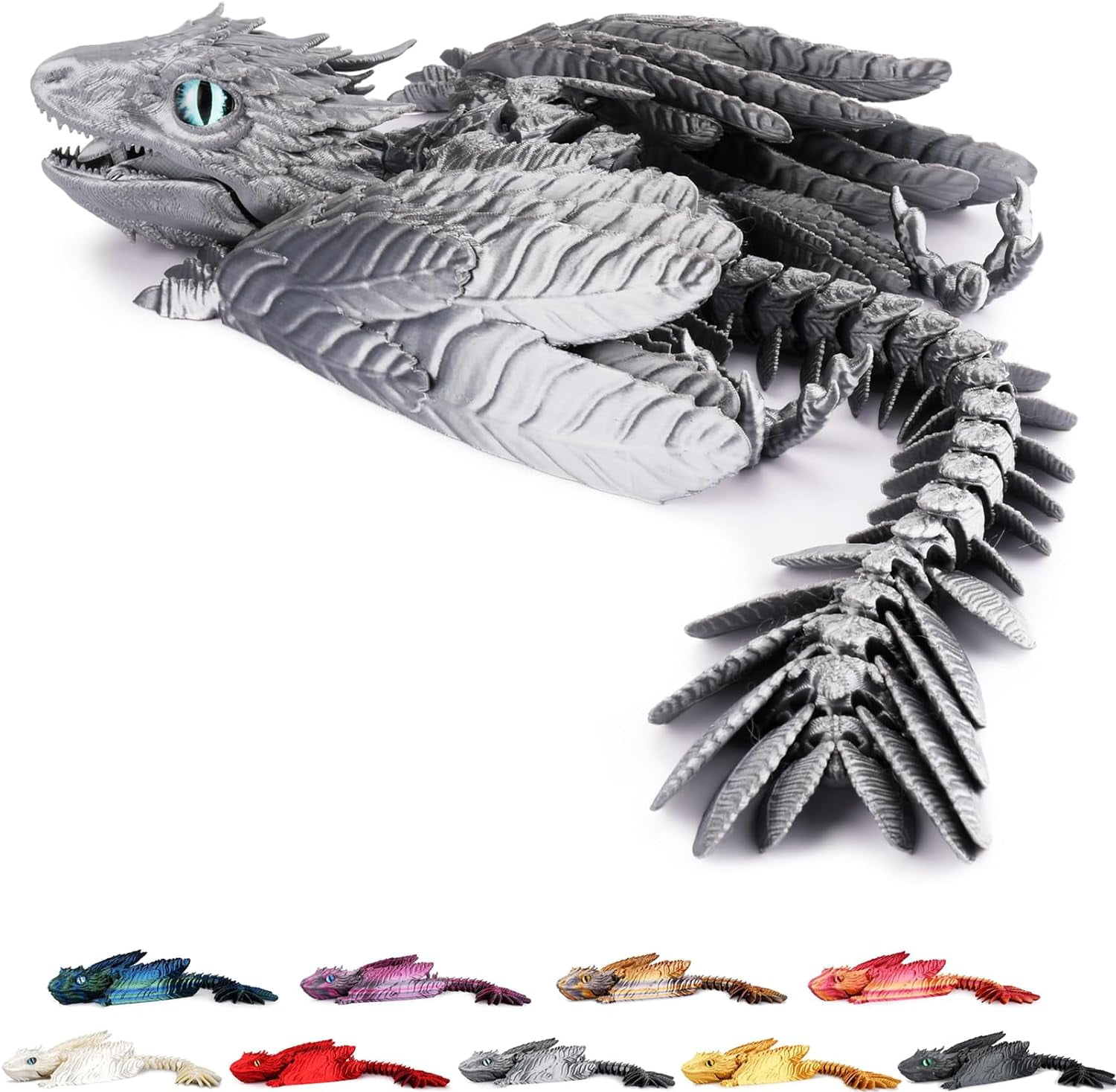 3D Printed Dragon, Feathered Wyvern Dragon, 3D Printed Feathered Wyvern Dragon, 3D Printed ...