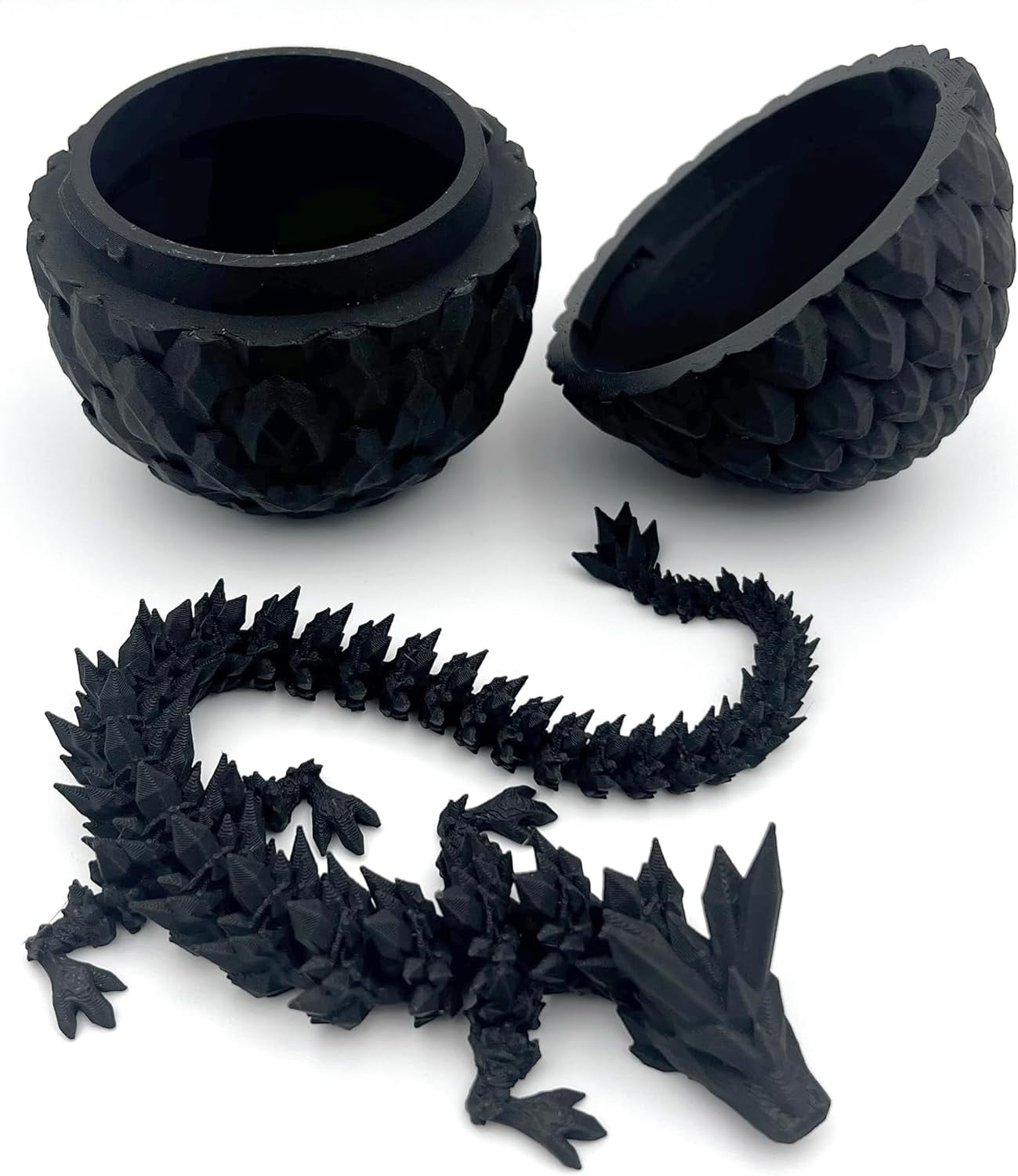 3D Printed Dragon - Full Articulated Crystal Dragon with Egg, Flexible ...