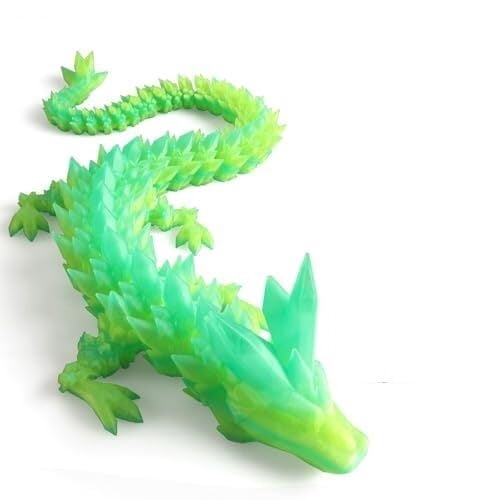 3D Printed Dragon - Huge Articulated Crystal , Flexible Figure ...