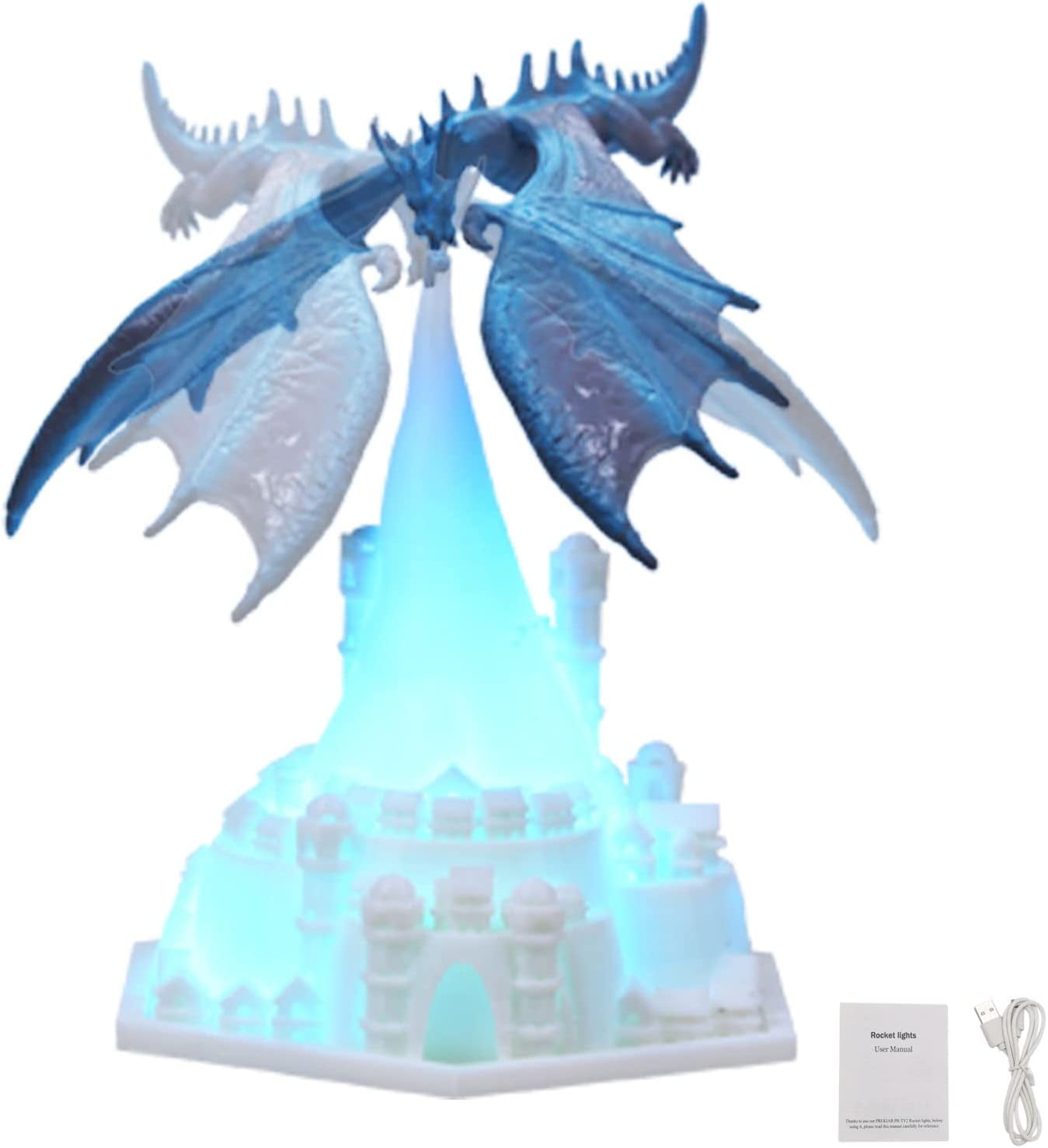 3D Printed Dragon Lamps,Night Light Fire-Breathing Dragon Breath Lamp ...