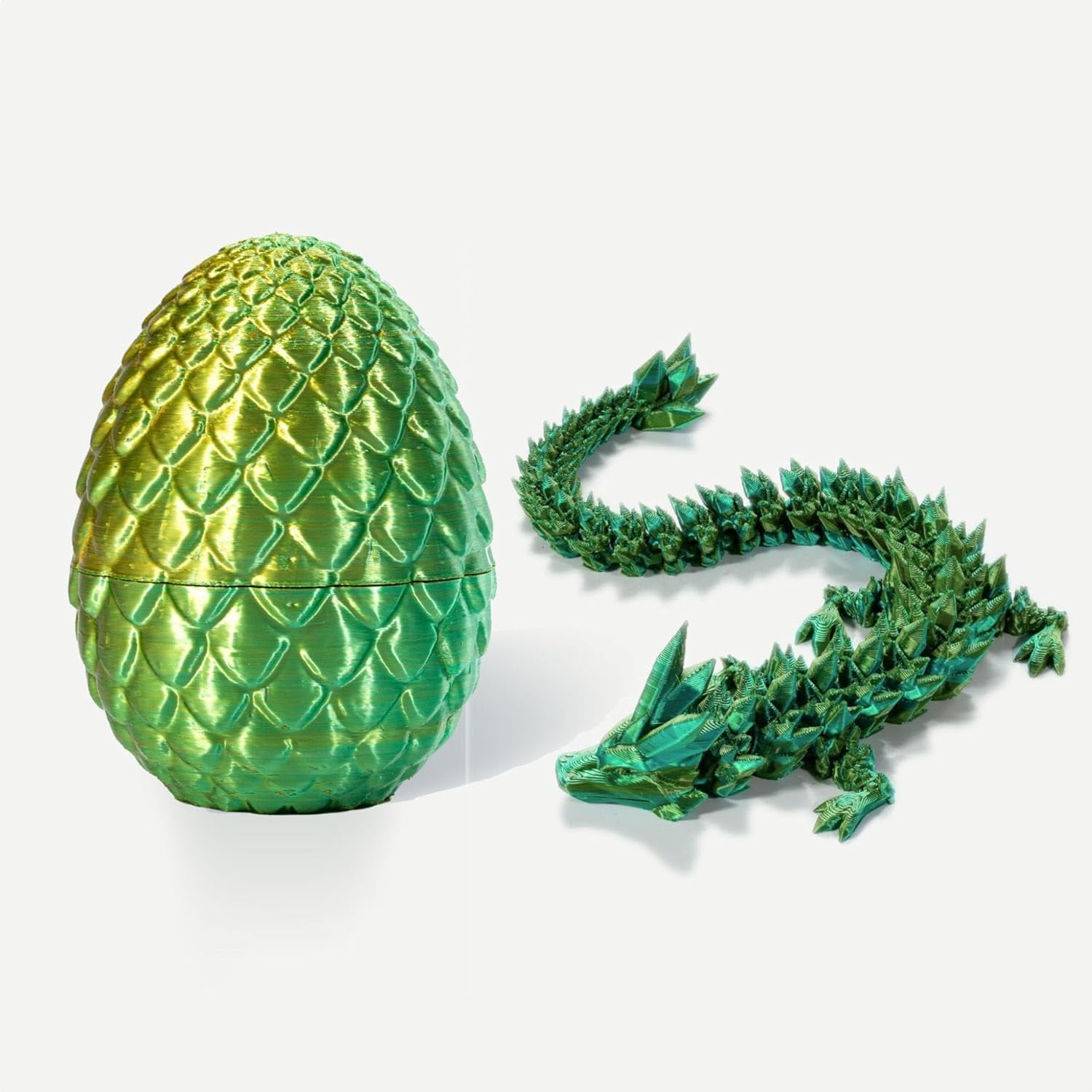 3D Printed Dragon with Mysterious Dragon Scale Egg, Posable Flexible ...