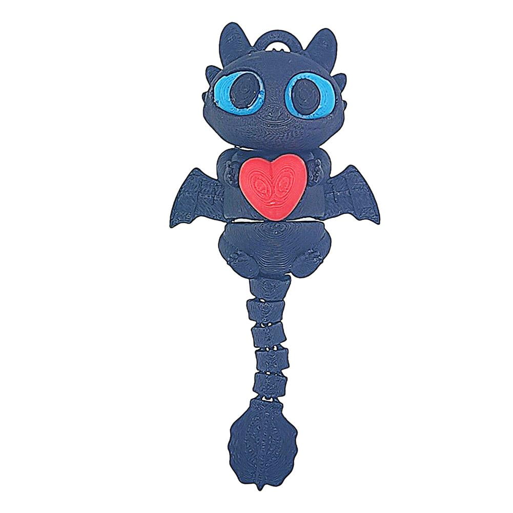 3D Printed Dragon Toothless Fidget Toys Key Chain 12*2.5cm Kids Gift ...