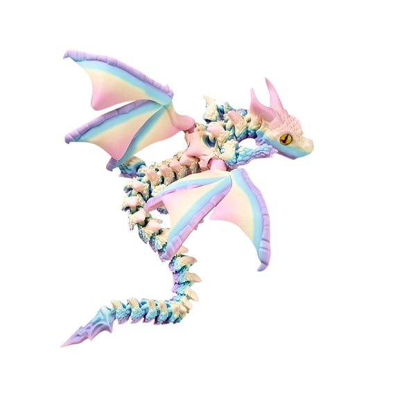 3D Printed Dragon Toy, Winged Flexible Articulated Fidget Model ...