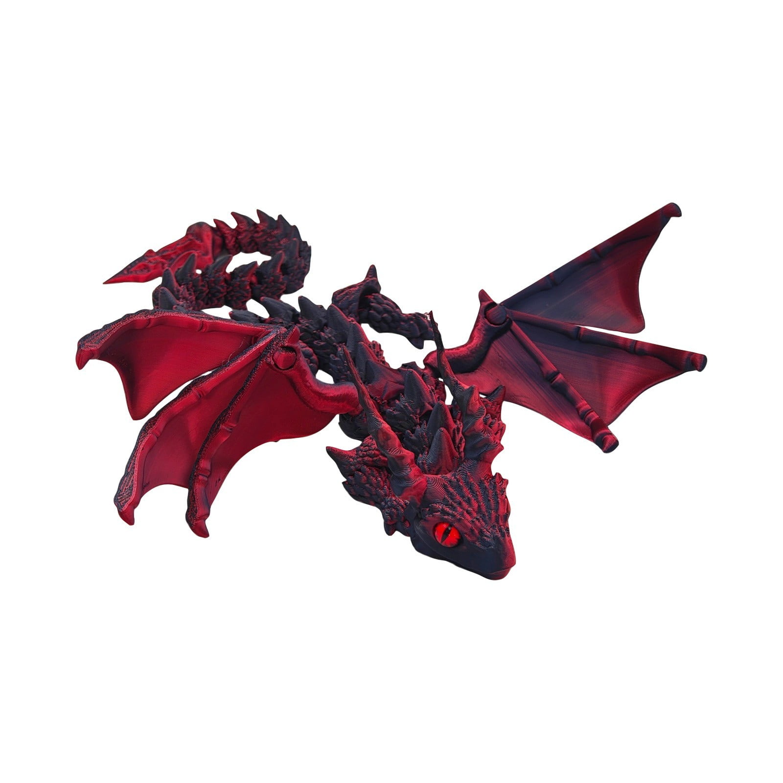 3D Printed Dragon With Wings, 12" Articulated Winged Dragon For Home ...