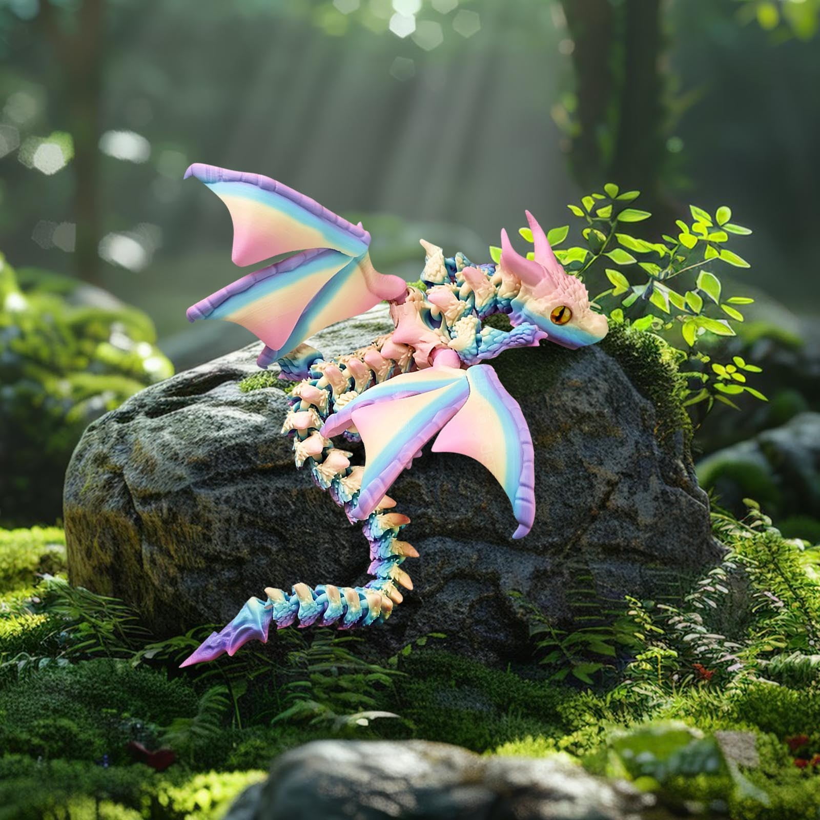 3D Printed Dragon with Wings, 3D Printed Animals Toys, Fidget Dragon ...