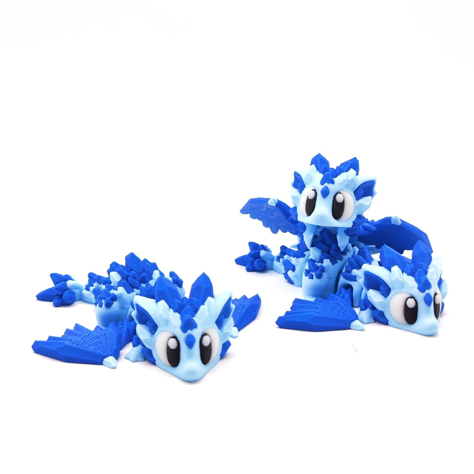 3D Printed Dragon with Wings Crystal Mini Ice Blue Dragon Collectible ...