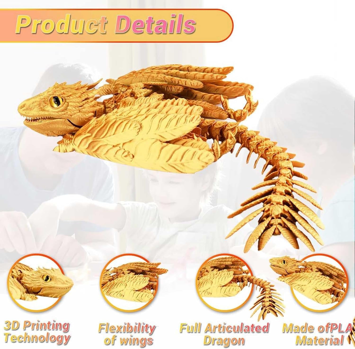 3D Printed Dragon with Wings & Egg - Feathered Wyvern Dragon with Egg ...