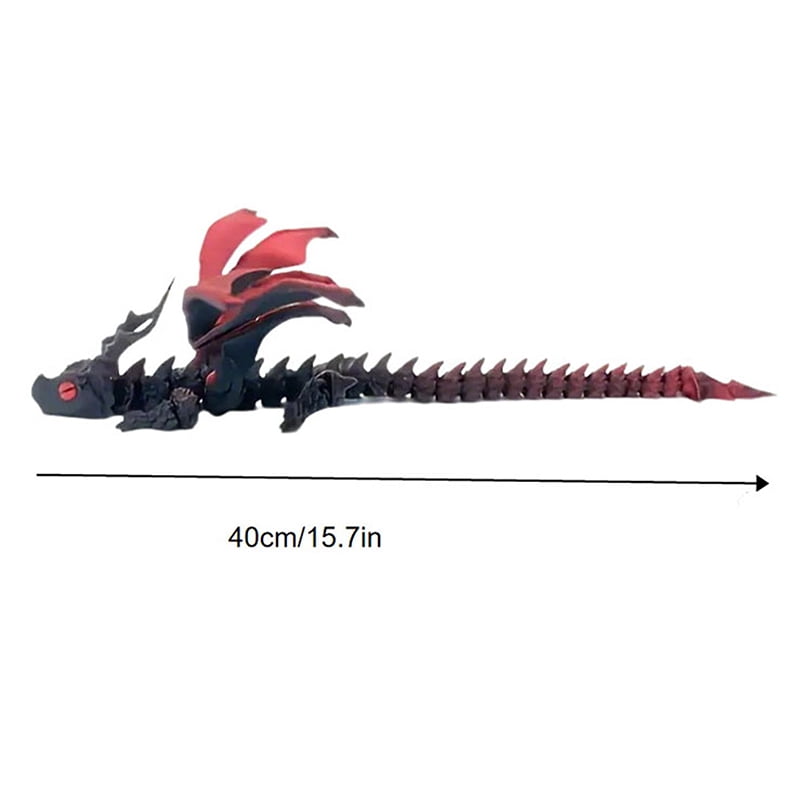 3D Printed Dragon With Wings Winged Carriage Dragon Figurine Art Deco ...