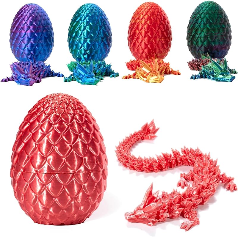 3D Printed Dragon in Egg, 3D Printed Articulated Dragon, New Full ...