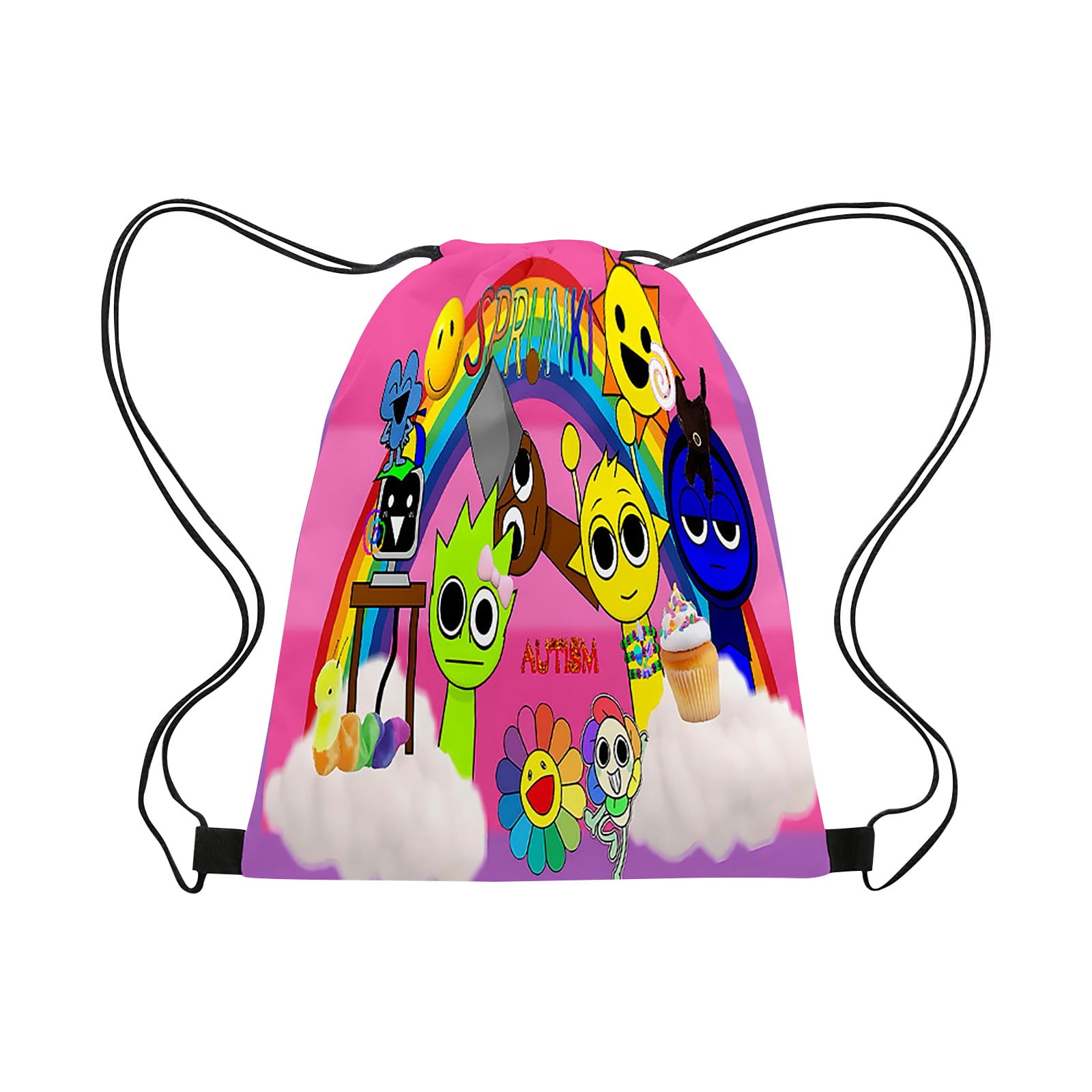 3D Printed Drawstring Backpack Sprunki-_Young Cartoon Backpack Things ...