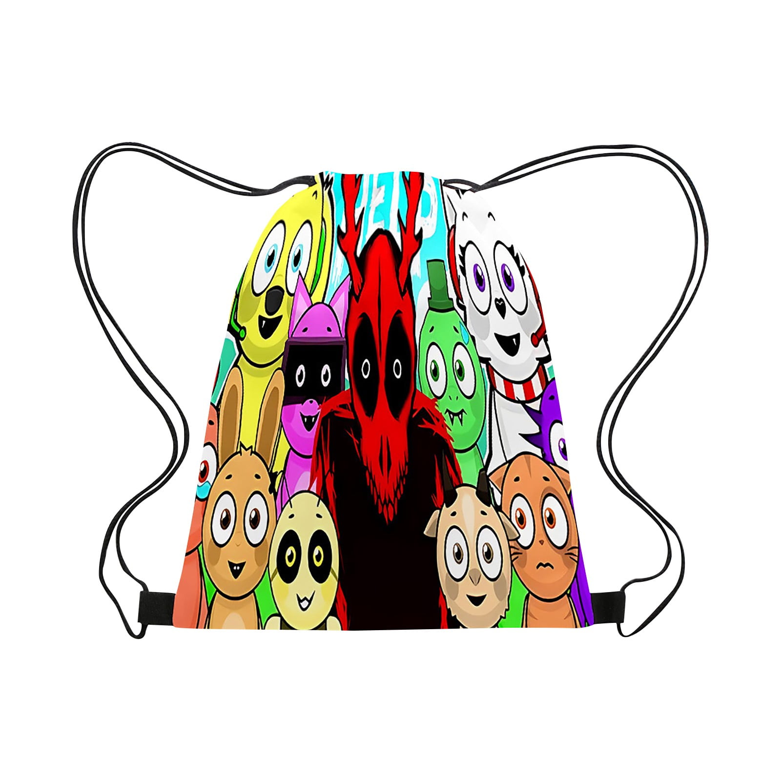 3D Printed Drawstring Backpack Sprunki-_Young Cartoon Backpack Things ...