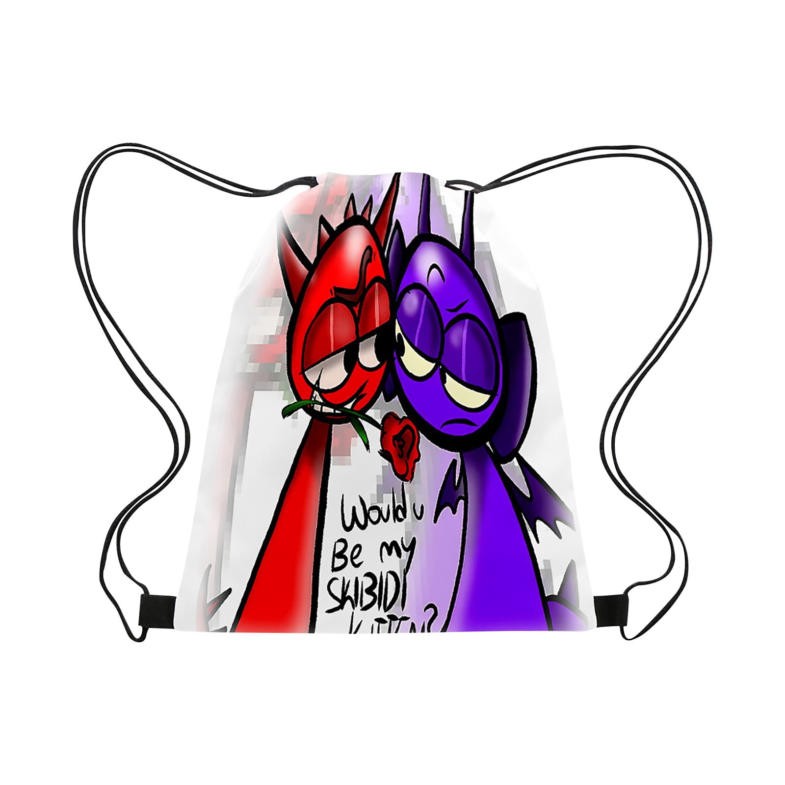 3D Printed Drawstring Backpack Sprunki-_Young Cartoon Backpack Things ...