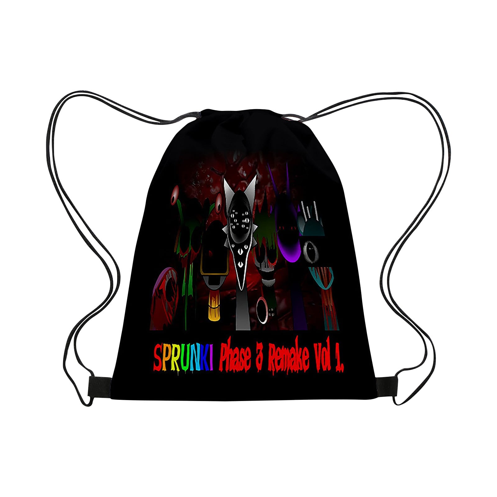 3D Printed Drawstring Backpack Sprunki-_Young Cartoon Backpack Things ...